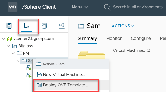 Configuring downloadable OVA